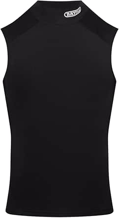 Amazon.com: Battle Sports PRO Compression Sleeveless Mock Neck, 4 Way ...
