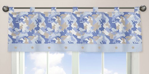 Amazon.com : JoJo Designs Window Valance - Blue and Khaki Camo Army ...