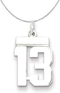 Amazon.com: The Black Bow Sterling Silver, Small Polished Number 13 ...