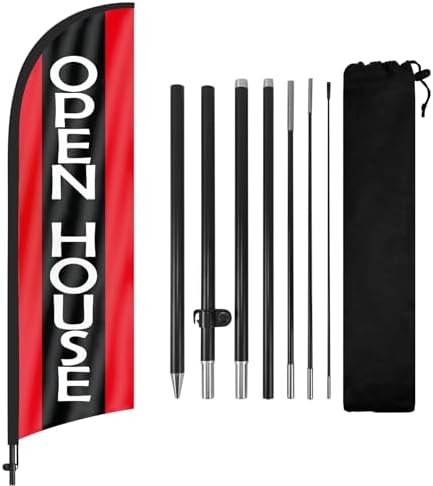 Amazon.com : 2 Pack Open House Flags Signs Banners or Real Estate Flags ...