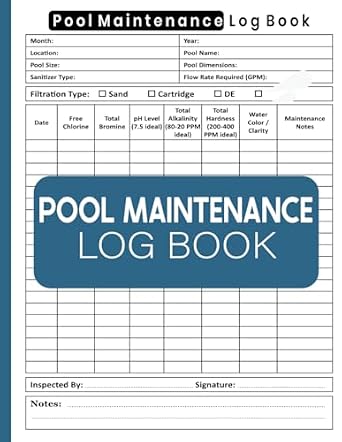 pool maintenance log book: Swimming Pool Chemical Tracker | A Handy ...