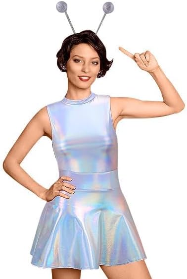 Amazon.co.jp: [Xamic] BabyMars Alien Costume Women Metallic Vest and ...