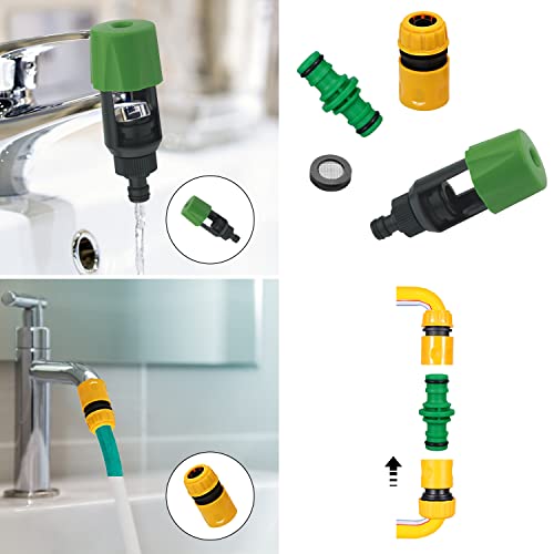 1 Piece Faucet Hose Connector with 1 Piece Double Male Snap Connector ...