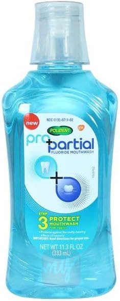 Polident Enjuague bucal Pro Partial Fluoride Step 3 Protect para ...