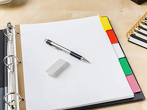 Snapklik.com : 1InTheOffice Mini Binder Dividers 5x8, 5 Tab Dividers ...