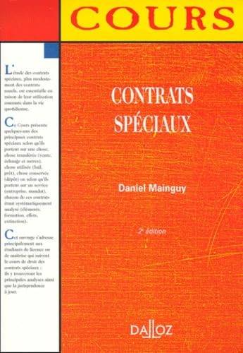 Amazon.com: Contrats spéciaux, 2e édition: 9782247040957: Daniel ...