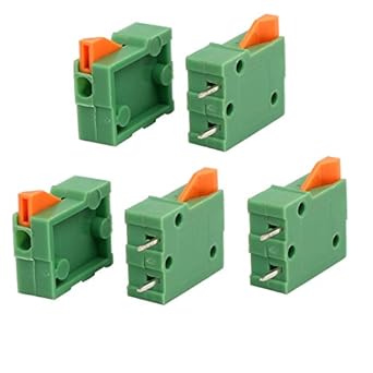 Aexit 5pcs KF141V Terminals 150V 2A 2.54mm Pitch 1P Green Spring ...