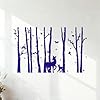 Vinyl Wall Stickers Deer and Bird Deer Forest Animal Tree Wilderness ...