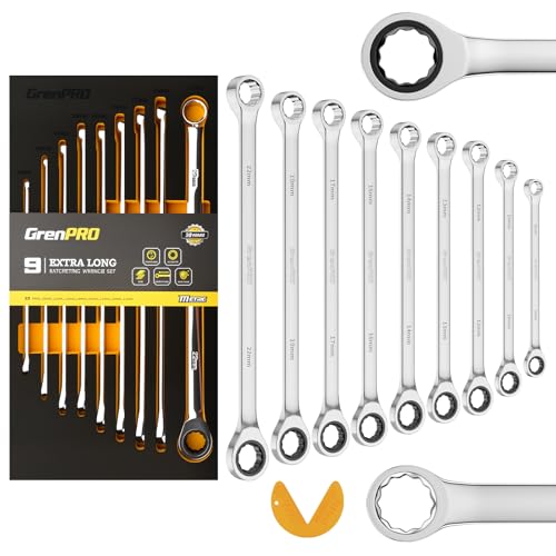 Amazon: Extra Long Ratcheting Wrench Set Metric and Standard, Large ...