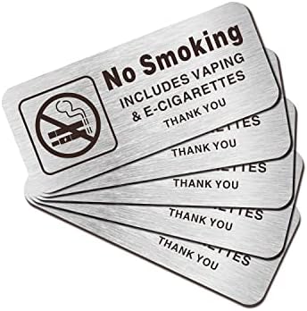 Amazon.com: Beiyier No Smoking Sign (5 Pack) Self-Adhesive Brushed ...