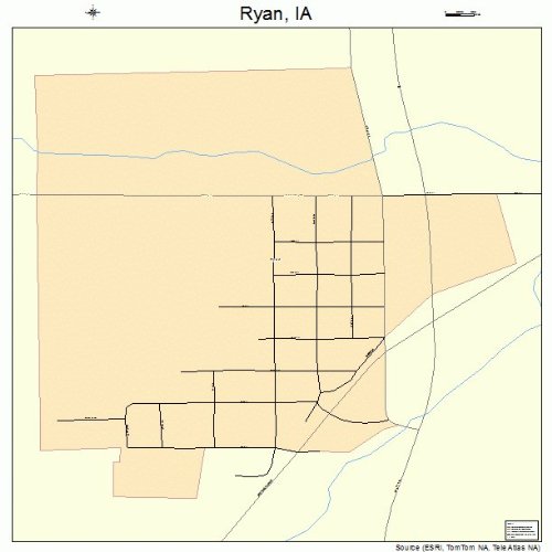 Amazon.com : Large Street & Road Map of Ryan, Iowa IA - Printed poster ...