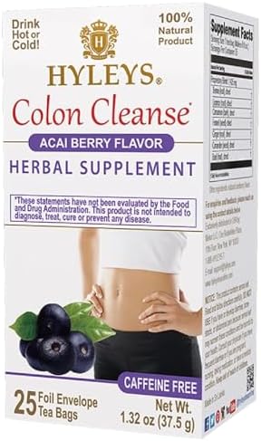 Amazon.com : Hyleys Colon Cleanse Tea Acai Berry Flavor - 25 Tea Bags ...