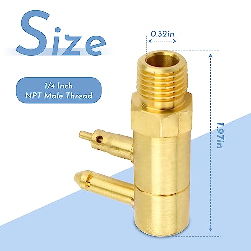 Snapklik.com : Brass Boat Tank Fitting, 1/4 Inch NPT Male Thread Fuel ...