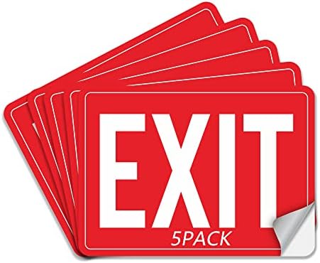 Amazon.com: Exit Signs for Business, 5-pack 10x7inch Premium Self ...