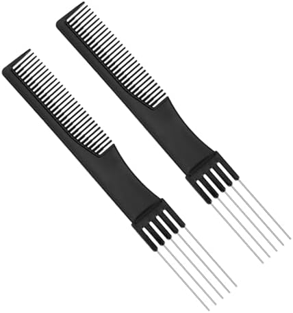 Amazon.com : 2pcs Black Metal Prong Pick Combs Parting for Women ...