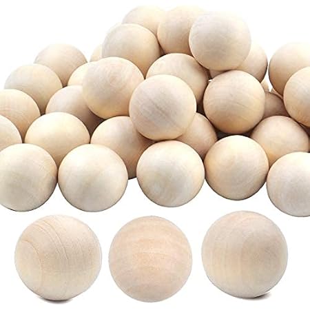 Amazon.com: ZEONHEI 20 PCS 2 Inch Wood Craft Balls, Unfinished Natural ...