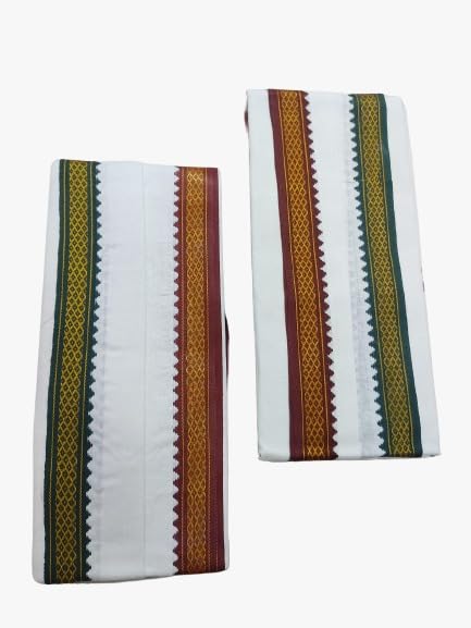 GATIMAAN 'S pure cotton Angvastra for men with beautiful borders, size ...