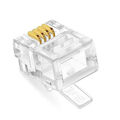 Telephone Plug 4 Pin RJ11 6P4C Modular Plug Telephone Phone Connector ...