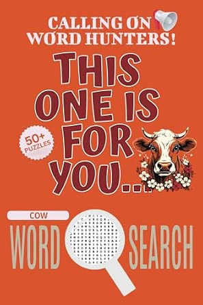 Cow Word Search Puzzle Book: Easy-To-Read Print Word Searches About Cow ...