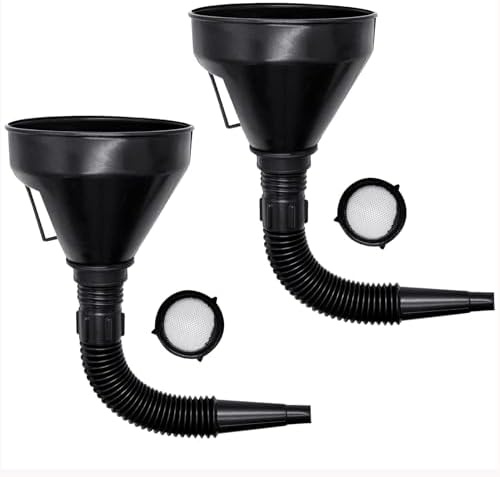 Fuel Funnel, 2 PCS Large Plastic Funnel with Extendable Multi Purpose ...