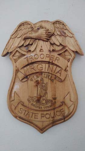 Amazon.com: Personalized Virginia State Trooper Police Badge V Carved ...