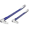 WORKPRO 2-Piece Nail Puller Set, 12” Pry Bar, 8” Mini Crowbar, Cats Paw ...