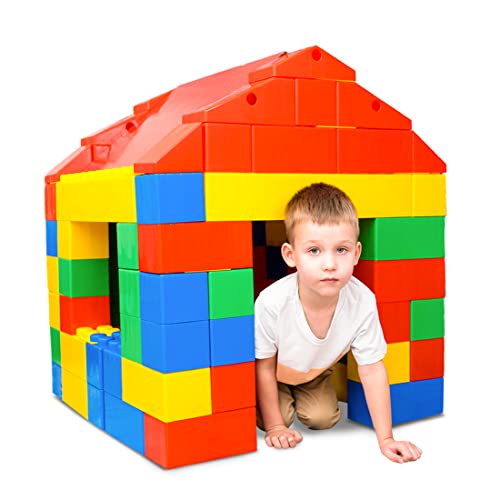 MassBricks Jumbo Plastic Building Blocks - 86 Pieces Giant Toddler ...