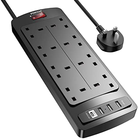 Belkin Extension Lead with USB Slots x 2 (2.4 A Shared), 4 Way/4 Plug ...