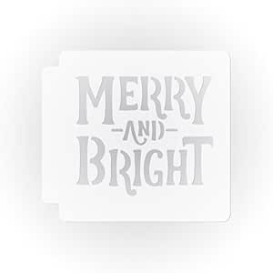 Amazon.com : Merry and Bright 783-A296 Stencil (4 inch) : Arts, Crafts & Sewing