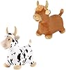 Amazon.com: INPANY Bouncy Bull Hopping Toys - Toddler Brown Plush Cow ...