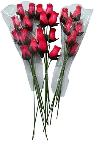 Amazon.com: 24 Beautiful Handmade Wooden Roses - Red with Black Tips ...