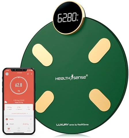 HealthSense Bluetooth BMI Weight Machine for Body Weight, Digital Body ...