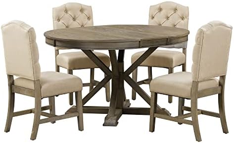 Amazon.com - Merax 5 Piece Kitchen Extendable Dining Table Set Wood ...