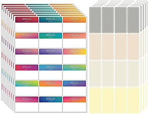 Lot de 520 étiquettes autocollantes arc-en-ciel - 18 couleurs - « Hello ...