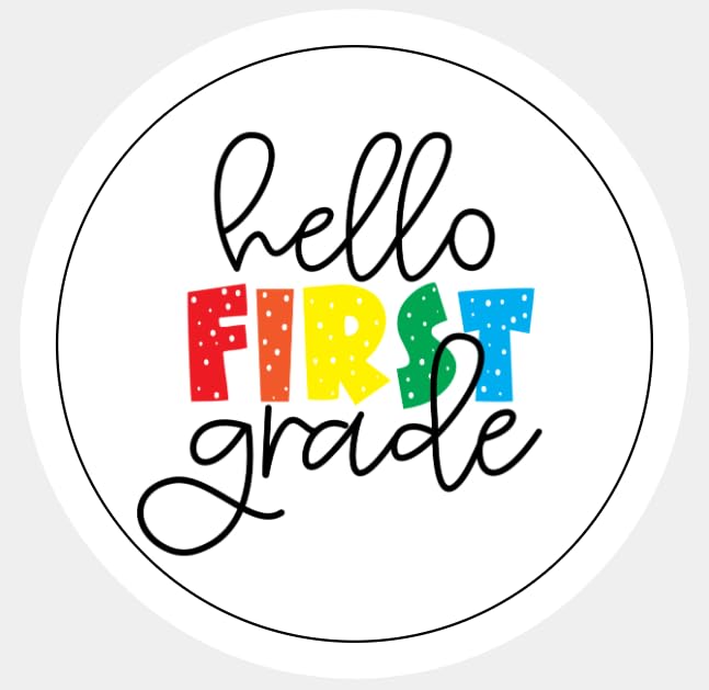 Amazon.com: Hello First Grade Stickers 2" Round Sticker Labels, Set Of ...