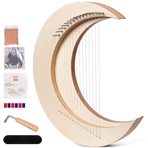 Snapklik.com : LOMUTY 15-String Moon Lyre Harp