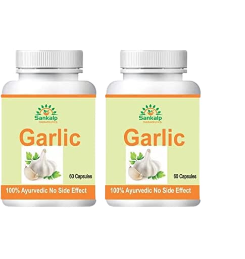 Buy Garlic Capsules For Lowers triglycerides, LDL, HDL pack of 2 (120 ...