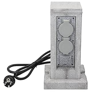 ML-Design Quadruple Garden Power Socket Column - Ground Spike - Cable 1 ...