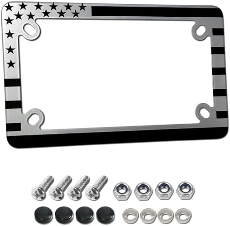 Amazon.com: BGGTMO Motorcycle License Plate Frame, Chrome Stainless ...