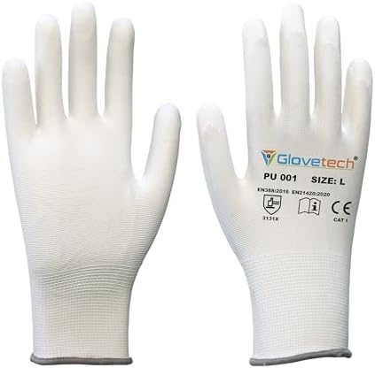 Glovetech Multi Purpose Industrial Glove with White Polyester PU Coating Safety Glove | Safety ...
