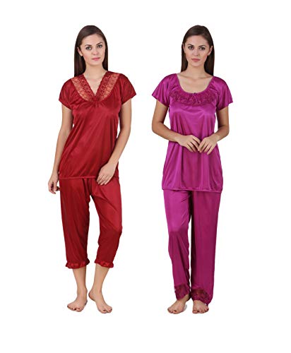 Buy KEOTI Satin Night Suit Set/Nighty Set - Pack of 2 at Amazon.in