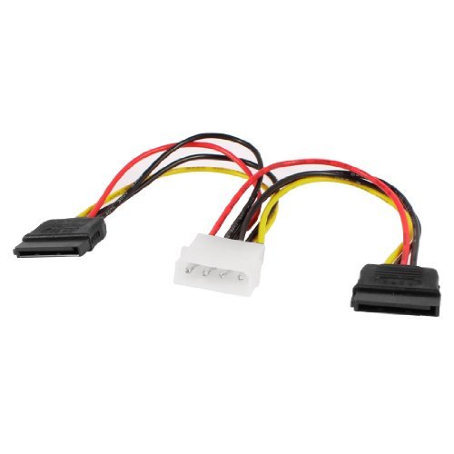 20cm 4 Pin Male to Dual SATA Female IDE to Serial ATA HDD Power Adapter ...