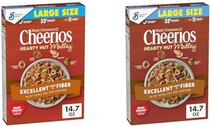 Amazon.com : Cheerios Hearty Nut Medley Breakfast Cereal, Maple ...