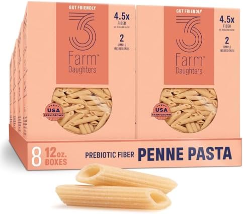 Amazon.com : Three Farm Daughters High Fiber Pasta Penne Pack, Low GI ...