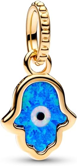 Amazon.com: Pandora Opalescent Blue Hamsa Hand Dangle Charm - Bracelet ...