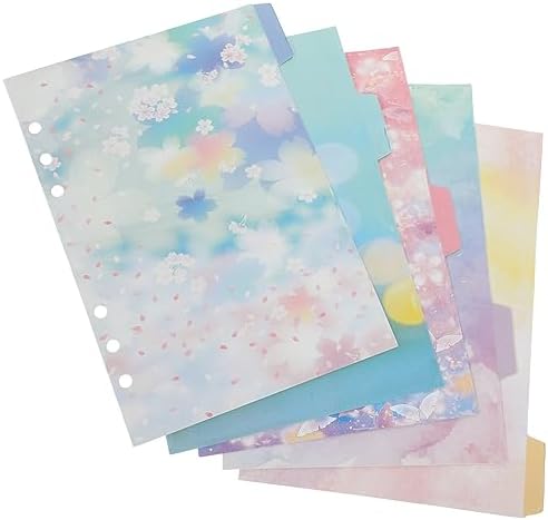 Amazon.com : MAGICLULU 5 Sheets 6 Ring Binder Index Folder Dividers A5 ...
