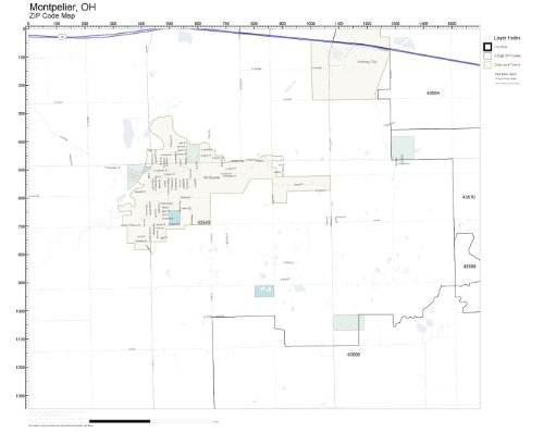 ZIP Code Wall Map of Montpelier, OH ZIP Code Map Not Laminated: Amazon ...
