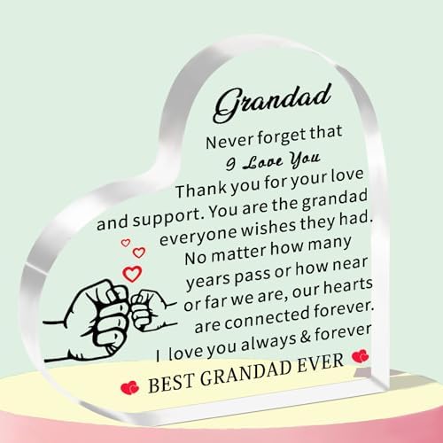 JMIMO Grandad Gifts Grandad Acrylic Plaque,Father's Day Gifts for ...