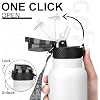GOPPUS 750ml/26oz Stainless Water Bottle with Straw Double Wall ...