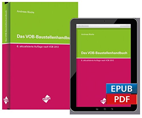 Das VOB-Baustellenhandbuch: Kombi-Paket: Buch und E-Book (EPUB+PDF) : Amazon.de: Bücher